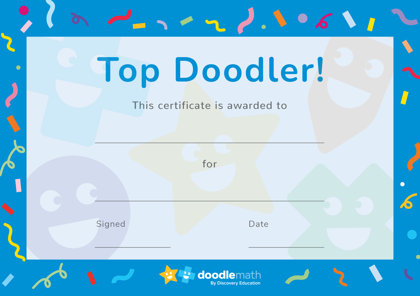 DoodleLearning Downloadable Certificates | DoodleLearning
