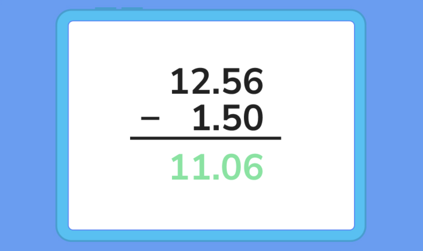 Subtracting decimals | Definition, examples and formulas | DoodleLearning