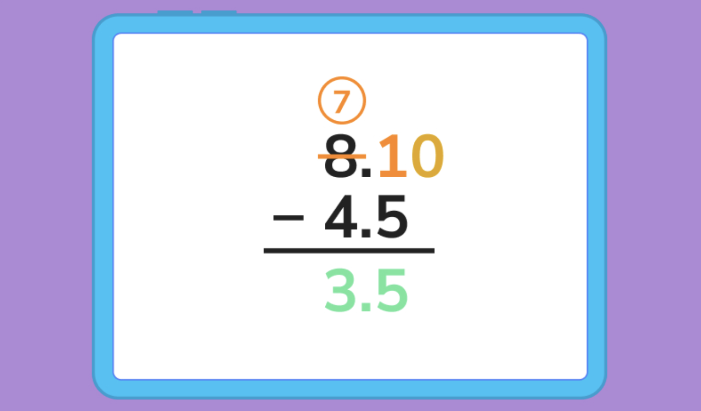 Subtracting decimals | Definition, examples and formulas | DoodleLearning