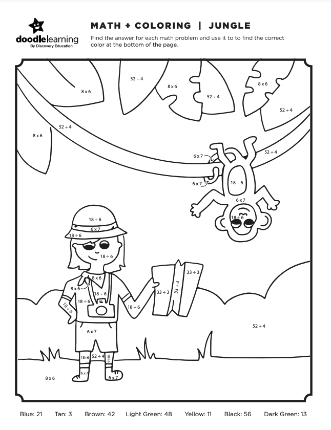 50+ Free Math Coloring Pages for K-5 - DoodleLearning