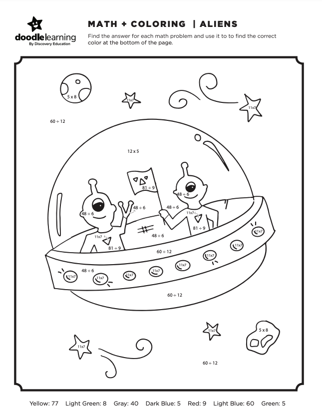 50+ Free Math Coloring Pages for K-5 - DoodleLearning
