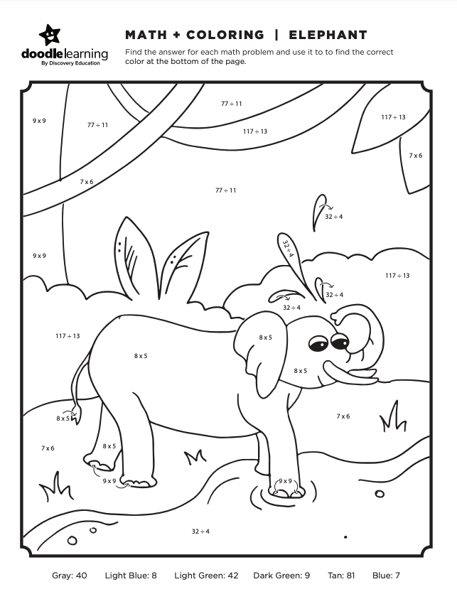 50+ Free Math Coloring Pages for K-5 - DoodleLearning