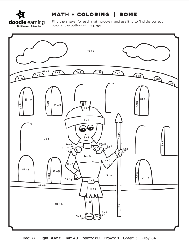 50+ Free Math Coloring Pages for K-5 - DoodleLearning