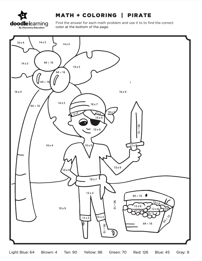 50+ Free Math Coloring Pages for K-5 - DoodleLearning