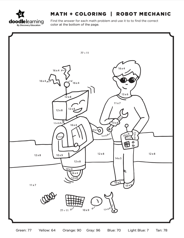 50+ Free Math Coloring Pages for K-5 - DoodleLearning