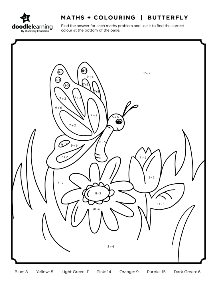 50 Free Maths Colouring Sheets for Kindergarten - Year 5 | DoodleLearning