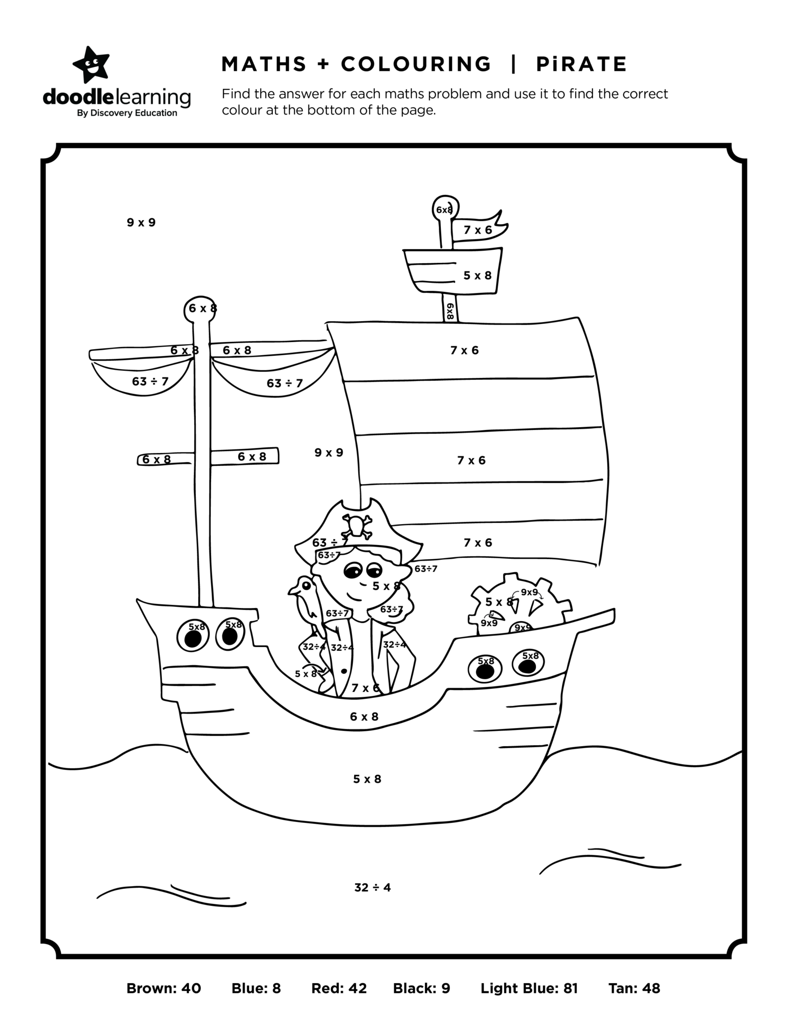 50 Free Maths Colouring Sheets for KS1 + KS2 | DoodleLearning