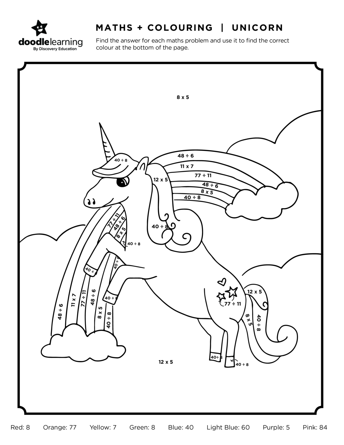 50 Free Maths Colouring Sheets for KS1 + KS2 | DoodleLearning