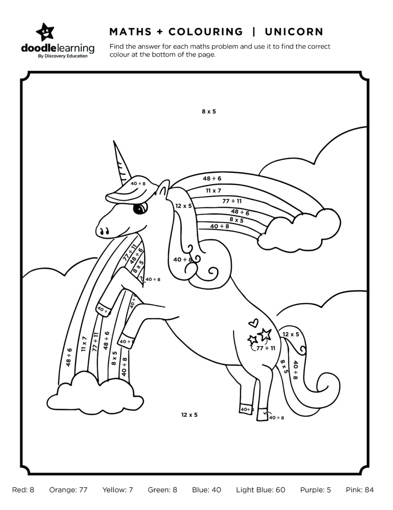 50 Free Maths Colouring Sheets for KS1 + KS2 | DoodleLearning