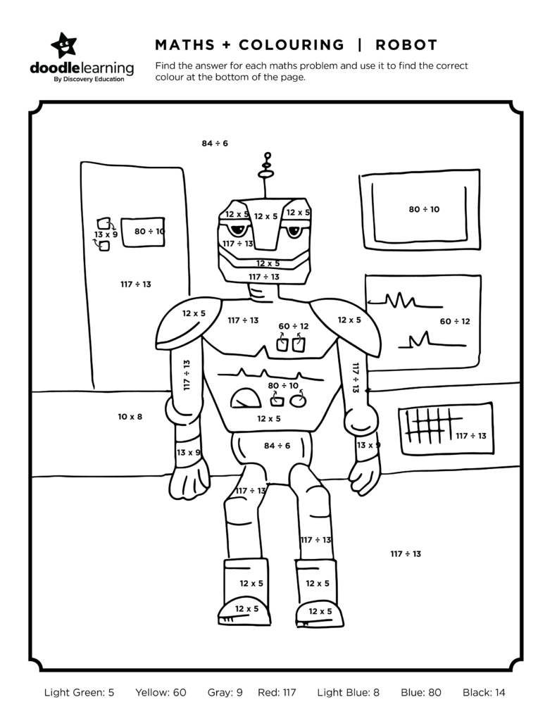 50 Free Maths Colouring Sheets for Kindergarten - Year 5 | DoodleLearning