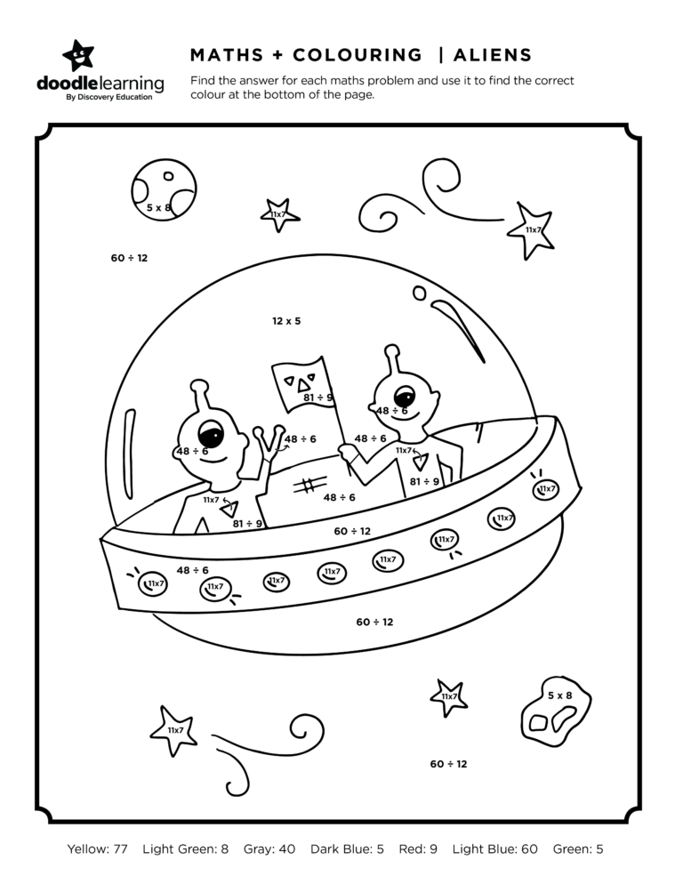 50 Free Maths Colouring Sheets for KS1 + KS2 | DoodleLearning