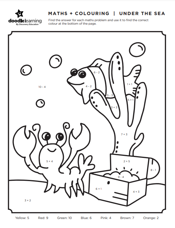 50 Free Maths Colouring Sheets for Kindergarten - Year 5 | DoodleLearning