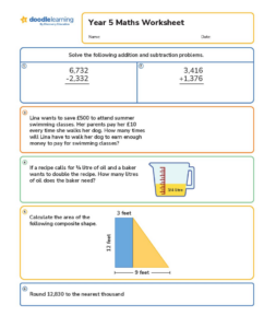 40 Free Printable Maths Worksheets for Kids | DoodleLearning